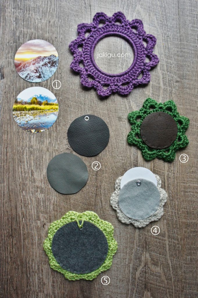 attaching pictures to crochet frames - how to by JAKIGU